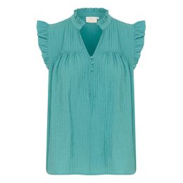 Blusentop Kaffe "Shirtbluse KAliany", Damen, Gr. 38, blau (teal), Obermaterial: 80% Viskose CV. 20% Nylon NY., Blusen Blusentop