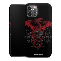 DeinDesign iPhone 12 Pro Max Handy Premium Case Smartphone Handyh&uuml;lle Schutzh&uuml;lle matt Red Dragon Gothic Premium Case