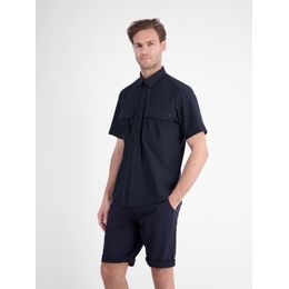 Kurzarmhemd Lerros "Atmungsaktives Kurzarmhemd mit praktischen Brusttaschen", Herren, Gr. M, Normalgr&ouml;&szlig;en, classic navy, 100% Polyester, Hemden