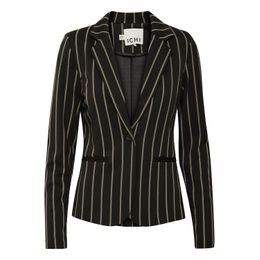Blusenblazer Ichi "Blazer IHRUTI", Damen, Gr. L, schwarz, Obermaterial: 68% Viskose CV. 25% Polyamid PA. 5% Polyester PES. 2% Elasthan EL., Blazer Blusenblazer