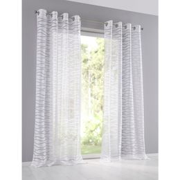 Vorhang Kutti "Enya" Gr. 1, wei&szlig;, B:135cm H:145cm, Baumwolle, Polyester, Gardinen, Ausbrenner, modernes Design