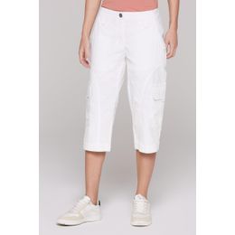 Shorts SOCCX, Damen, Gr. L, Normalgr&ouml;&szlig;en, wei&szlig;, Popeline, Material: 98% Baumwolle, 2% Elasthan, unifarben, regular fit knielang, Hosen Shorts, mit aufgesetzten Taschen vorne