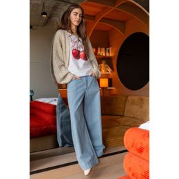 Weite Jeans SENSES.THE LABEL, Damen, Gr. 26, vintage stripes, Denim/Jeans, Material: 100% Baumwolle, gestreift, weit, Jeans, mit Vintage-Waschung