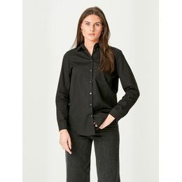 Blusentop TEESHOPPEN "TEESHOPPEN Shirt Ida", Damen, Gr. M, schwarz, Obermaterial: 97% Baumwolle, 3% Elasthan, Blusen Blusentop