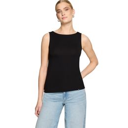 Tanktop Zero "Damen Shirt mit U-Boot-Ausschnitt", Damen, Gr. 34, schwarz beauty, Jersey, Obermaterial: 47% Modal, 47% Baumwolle, 6% Elasthan, Basic, figurbetont normal, U-Boot-Ausschnitt, Tops Tanktop, Material
