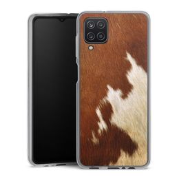 DeinDesign Galaxy A12 Handy Silikon H&uuml;lle Case transparent Handyh&uuml;lle Fur Cow Animal Look Silikon Case