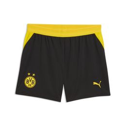 Sporthose Puma "Borussia Dortmund 26/27 Shorts Damen", Damen, Gr. L, Normalgr&ouml;&szlig;en, schwarz faster gelb, 100% Polyester, regular fit, Hosen Sporthose