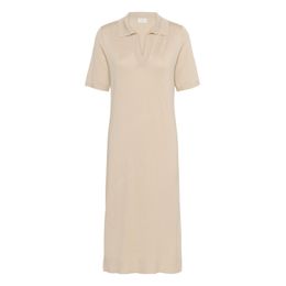 Midikleid Kaffe "Kleid KAlizza", Damen, Gr. L, N-Gr, beige (feather gray), Obermaterial: 80% Viskose CV. 20% Nylon NY., Kleider Midikleid