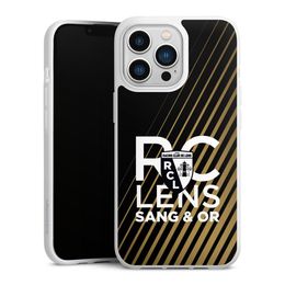 DeinDesign iPhone 13 Pro Handy Silikon H&uuml;lle Case wei&szlig; Handyh&uuml;lle Racing Club De Lens Rcl Rc Lens Silikon Case