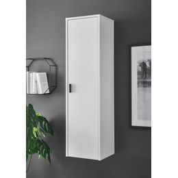 Mehrzweckschrank Home Affaire "Hudson", wei&szlig;, B:33cm H:120cm T:30cm, Holzwerkstoff, Schr&auml;nke, Mehrzweckschrank, in moderner Trendfarbe, Griffe aus Metall (Schwarz), H&ouml;he 120 cm