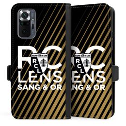 DeinDesign Xiaomi Redmi Note 10 Pro Handy Klapph&uuml;lle Handyh&uuml;lle aus Kunst Leder schwarz Flip Case Racing Club De Lens Rcl Rc Lens Sideflip mit langer Lasche