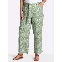 Culotte sheego, Damen, Gr. 40, Normalgr&ouml;&szlig;en, eucalyptus, ecru, bedruckt, 100% Viskose, bedruckt, gemustert, Hosen Culotte