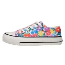 Sneaker DOGO "Liria Low-Top Sneaker Floral Damen Sneaker", Damen, Gr. 37, Normalschaft, mehrfarbig, Textil, Schuhe Sneaker, Handgefertigt