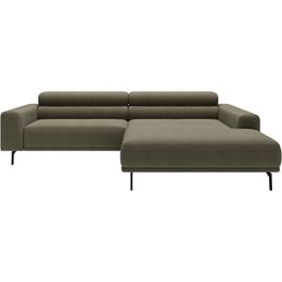 Sch&ouml;ner Wohnen Kollektion Ecksofa "Tossa, Modernes Design trifft smarte Funktione, Breite 258 cm", braun (oliv), B:258cm H:71cm T:217cm, 100% Polyester, SCH&Ouml;NER WOHNEN-KOLLEKTION, Sofas, Ecksofa, Motorischer Sitzvorzug, Kopfteil-Funktion & Saugroboter-H&ouml;he