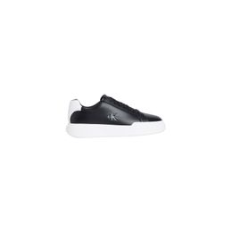 Sneaker Calvin Klein Jeans "CHUNKY CUPSOLE LACEUP LTH", Herren, Gr. 41, schwarz, wei&szlig;, Leder, Lederimitat, unifarben mit Farbeinsatz, Basic, Schuhe Sneaker, Freizeitschuh, Halbschuh, Schn&uuml;rer mit CK-Logopr&auml;gung