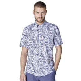Kurzarmhemd Casamoda "Casamoda Freizeithemd Kurzarm Print", Herren, Gr. L, Normalgr&ouml;&szlig;en, blau, 100% Baumwolle, bedruckt, l&auml;ssig geschnitten, Hemden