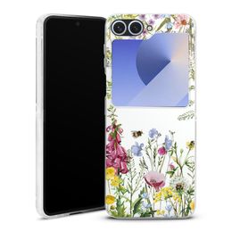 DeinDesign Galaxy Z Flip 7 FE Handy Hard Case Schutzh&uuml;lle transparent Smartphone Handy H&uuml;lle Nature Flowers Meadow Hard Case