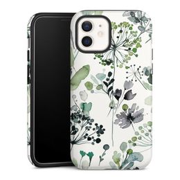 DeinDesign iPhone 12 mini Handy Panzer Handyh&uuml;lle robuste Outdoor H&uuml;lle Schutzh&uuml;lle gl&auml;nzend Eukalyptus Water Colour Flowers Tough Case