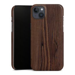 DeinDesign iPhone 14 Plus Handy Premium Case Smartphone Handyh&uuml;lle Schutzh&uuml;lle gl&auml;nzend Wooden Look Wood Nut Tree Premium Case