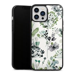DeinDesign iPhone 13 Pro Max Handy Silikon H&uuml;lle Case schwarz Handyh&uuml;lle Flowers Water Colour Eukalyptus