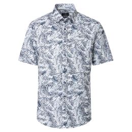 Kurzarmhemd Casamoda "Casamoda Freizeithemd Kurzarm Print", Herren, Gr. L, Normalgr&ouml;&szlig;en, blau, 100% Baumwolle, bedruckt, comfort fit, Hemden