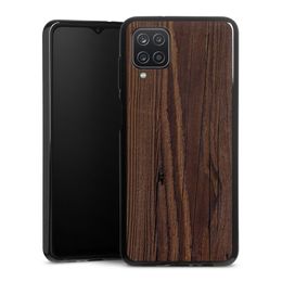 DeinDesign Galaxy A12 Handy Silikon H&uuml;lle Case schwarz Handyh&uuml;lle Nut Tree Wood Wooden Look