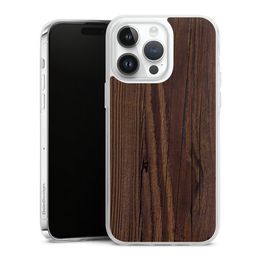 DeinDesign iPhone 14 Pro Max Handy Silikon H&uuml;lle Case transparent Handyh&uuml;lle Wooden Look Wood Nut Tree Silikon Case