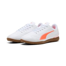 Fu&szlig;ballschuh Puma "VITORIA II IT JR", Kinder, Gr. 35, wei&szlig; (Puma wei&szlig;, glowing rot), Synthetik, Schuhe Fu&szlig;ballschuh, f&uuml;r Halle und Stra&szlig;e, f&uuml;r Jugendliche