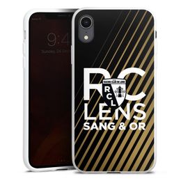 DeinDesign iPhone Xr Handy Silikon H&uuml;lle Case wei&szlig; Handyh&uuml;lle Racing Club De Lens Rcl Rc Lens Silikon Case