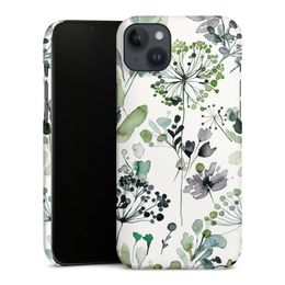 DeinDesign iPhone 14 Plus Handy Premium Case Smartphone Handyh&uuml;lle Schutzh&uuml;lle gl&auml;nzend Flowers Water Colour Eukalyptus Premium Case
