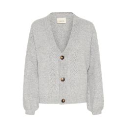 Strickjacke Cream "Strickjacke CRHoliday", Damen, Gr. L-XL, grau (light grau melange), Obermaterial: 100% Polyester PES., Strickjacken Strickjacke