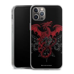 DeinDesign iPhone 12 Pro Max Handy Silikon H&uuml;lle Case transparent Handyh&uuml;lle Red Dragon Gothic Silikon Case