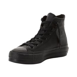 Sneaker Converse "CHUCK TAYLOR ALL STAR LIFT PLATFORM LEATHER", Herren, Gr. 40, schwarz (schwarz, schwarz, schwarz), Leder, Schuhe Sneaker