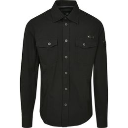 Langarmhemd Brandit "Brandit Herren Slim Worker Shirt", Herren, Gr. S, US-Gr&ouml;&szlig;en, schwarz, 100% Baumwolle, unifarben, normal, Hemden
