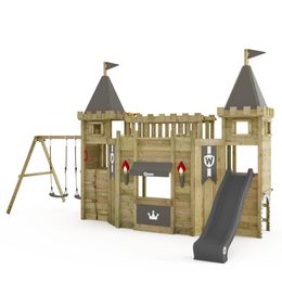 Gro&szlig;er Spielturm Citadel mit Rutsche und Sandkasten - Massivholz Kletterturm f&uuml;r den Garten - Stabiler Abenteuerspielplatz f&uuml;r Kinder - Wickey