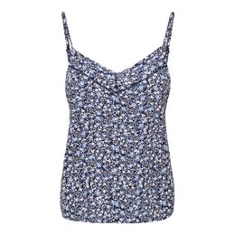 Spaghettitop Only "ONLNALA LIFE SINGLET WVN NOOS", Damen, Gr. S, blau (night sky aop:sofia wei&szlig; blau ditsy), Web, Obermaterial: 100% Viskose, bedruckt, regular fit normal, V-Ausschnitt, Tops, Viskose, regular fit, V-Ausschnitt