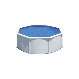 GRE GRE - Wei&szlig;es rundes Stahl-Aufstellpool-Set &Oslash;300 x 122 cm (Lieferung mit Sandfilter und Leiter)