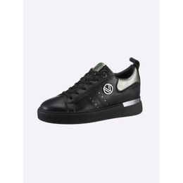 Heine Witt Damen Sneaker, schwarz-silberfarben, Gr&ouml;&szlig;e 38