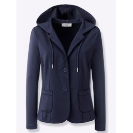 Heine Witt Damen Blazer mit Kapuze, marine, Gr&ouml;&szlig;e 50