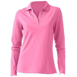 Heine Witt Damen Langarm-Poloshirt in Pikee-Qualit&auml;t, pink, Gr&ouml;&szlig;e 50