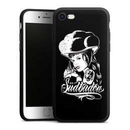 DeinDesign iPhone SE (2020) Handy Premium Silikon H&uuml;lle Handyh&uuml;lle schwarz Case Official Licensed Product Sc Freiburg Woman Silikon Premium Case