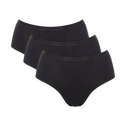 Midislip Sloggi "GO Daily Cotton", Damen, Gr. XL, schwarz, Single Jersey, Obermaterial: 95% Baumwolle, 5% Elasthan, unifarben, k&ouml;rpernah, Unterhosen, Glanz-Effekt Details, weich, Baumwollmix, bequem, elastisch