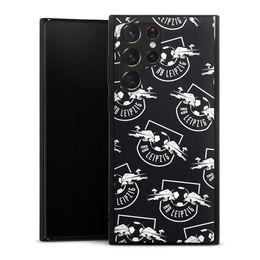 DeinDesign Galaxy S22 Ultra Handy Silikon H&uuml;lle Case schwarz Handyh&uuml;lle Rb Leipzig Logo Muster