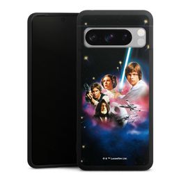 DeinDesign Google Pixel 8 Pro Handy Premium Silikon H&uuml;lle Handyh&uuml;lle schwarz Case Star Wars Lightsaber Merchandise Silikon Premium Case