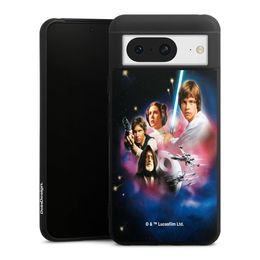DeinDesign Google Pixel 8 Handy Premium Silikon H&uuml;lle Handyh&uuml;lle schwarz Case Star Wars Lightsaber Merchandise Silikon Premium Case