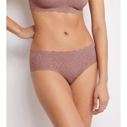 Hipster Sloggi "ZERO Feel Bliss Hipster", Damen, Gr. S, braun (cacao), Spitze, Obermaterial: 76% Polyamid, 24% Elasthan, k&ouml;rpernah, Unterhosen, unsichtbar mit Spitzenoptik