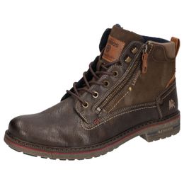 Schn&uuml;rboots Lerros, Herren, Gr. 41, braun (dunkelbraun), Lederimitat, Schuhe Schn&uuml;rboots, Schn&uuml;rboots, mit seitlichem Rei&szlig;verschluss