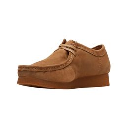 Schn&uuml;rschuh Clarks "Clarks Halbschuhe Veloursleder", Herren, Gr. 46, beige (sand), Veloursleder, Schuhe Schn&uuml;rschuh