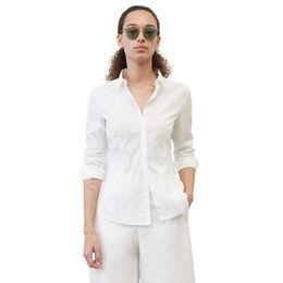 Marc O'Polo Hemdbluse MARC O'POLO "Blouse, kent collar, long sleeved, slim fit, classic style", Damen, Gr. 40, wei&szlig;, Web, Obermaterial: 96% Baumwolle, 4% Elasthan, slim fit, Blusen Hemdbluse