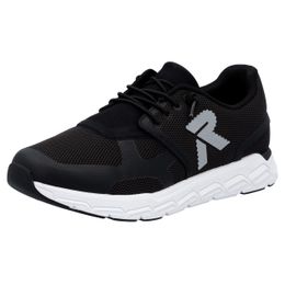 Slip-On Sneaker RIEKER SPORT "Preston", Damen, Gr. 36, schwarz, Nubuklederimitat, Textil, Schuhe, Freizeitschuh, Halbschuh, Schlupfschuh mit Gummizug